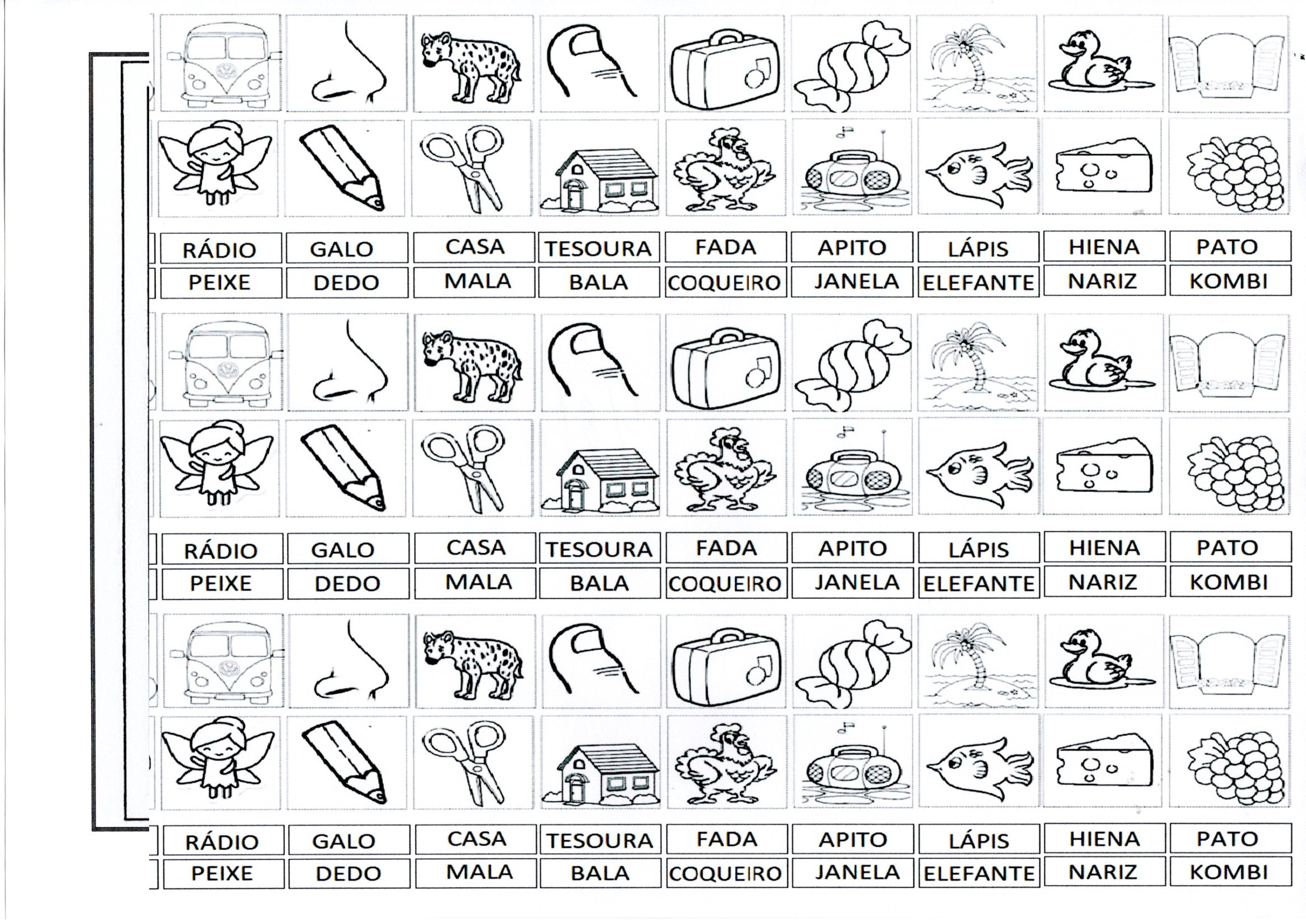 Atividade De Recorte E Cole As Figuras Com As Palavras Alfabetização Blog