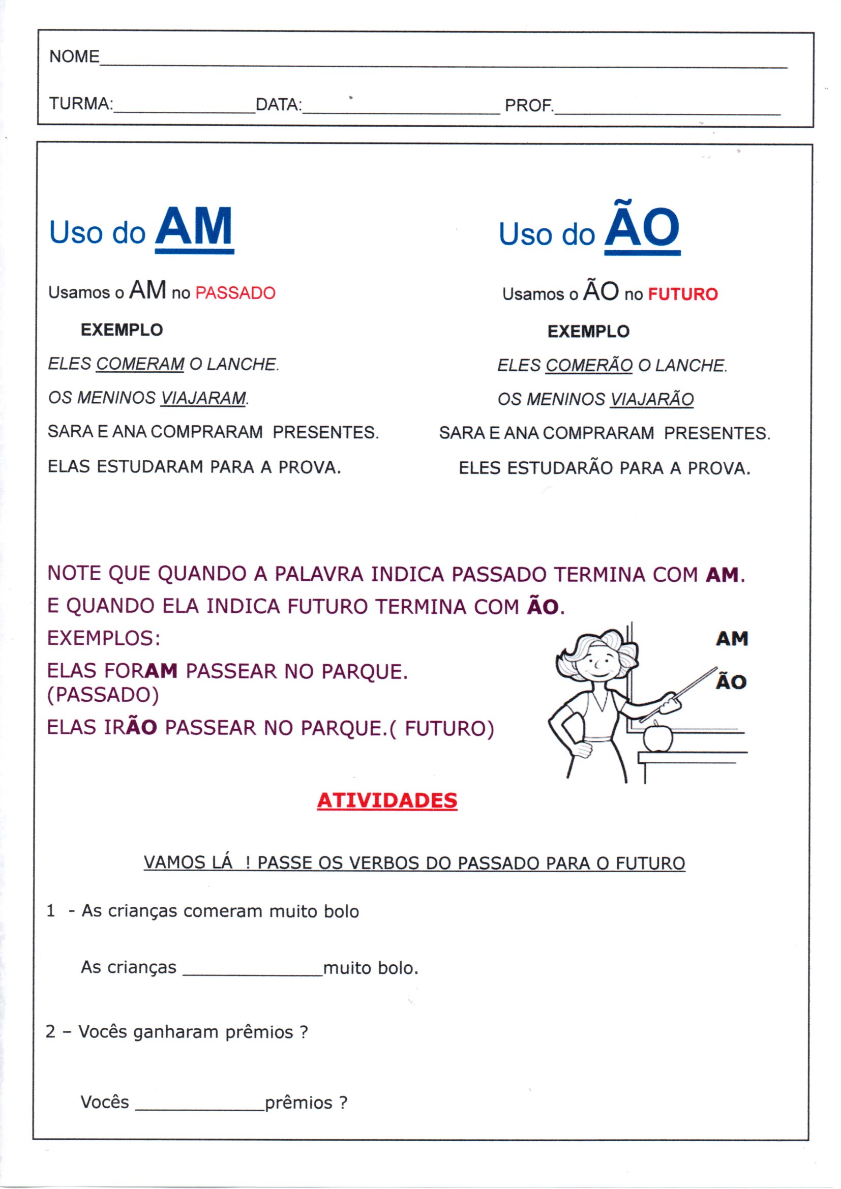 💖Atividades com AM E ÃO-1 · Alfabetização Blog