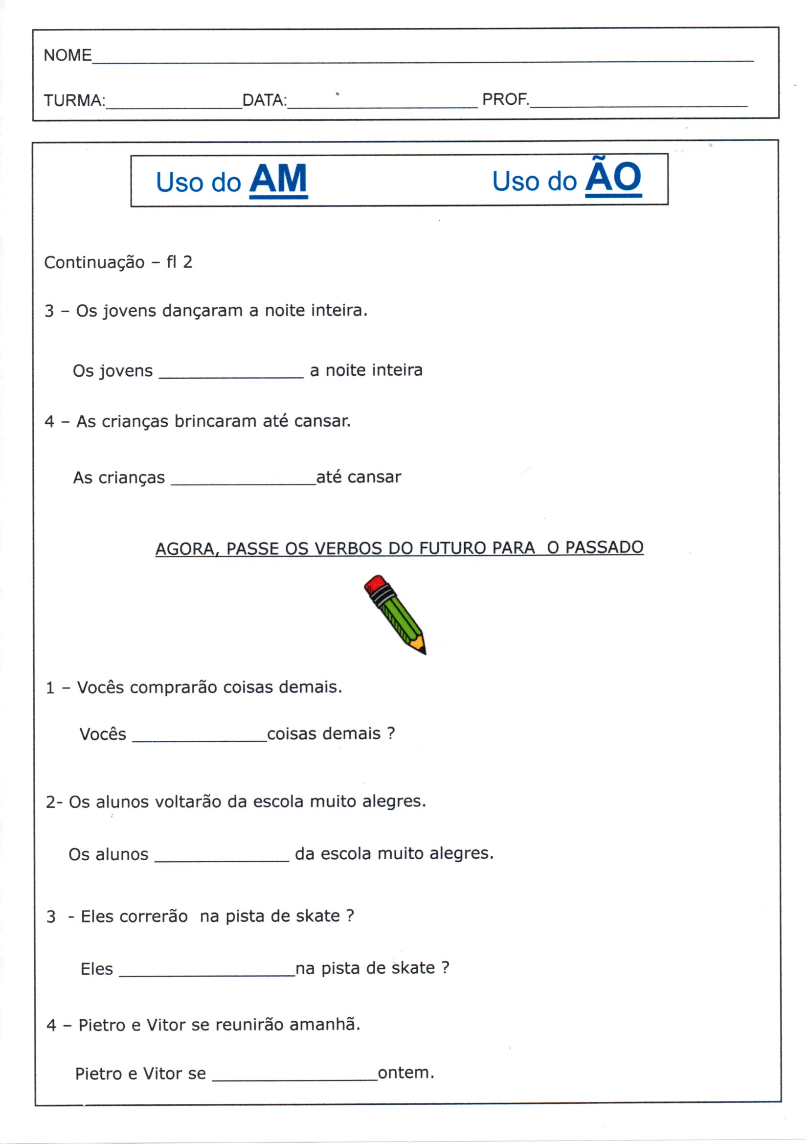 💖Atividades com AM E ÃO-2 · Alfabetização Blog