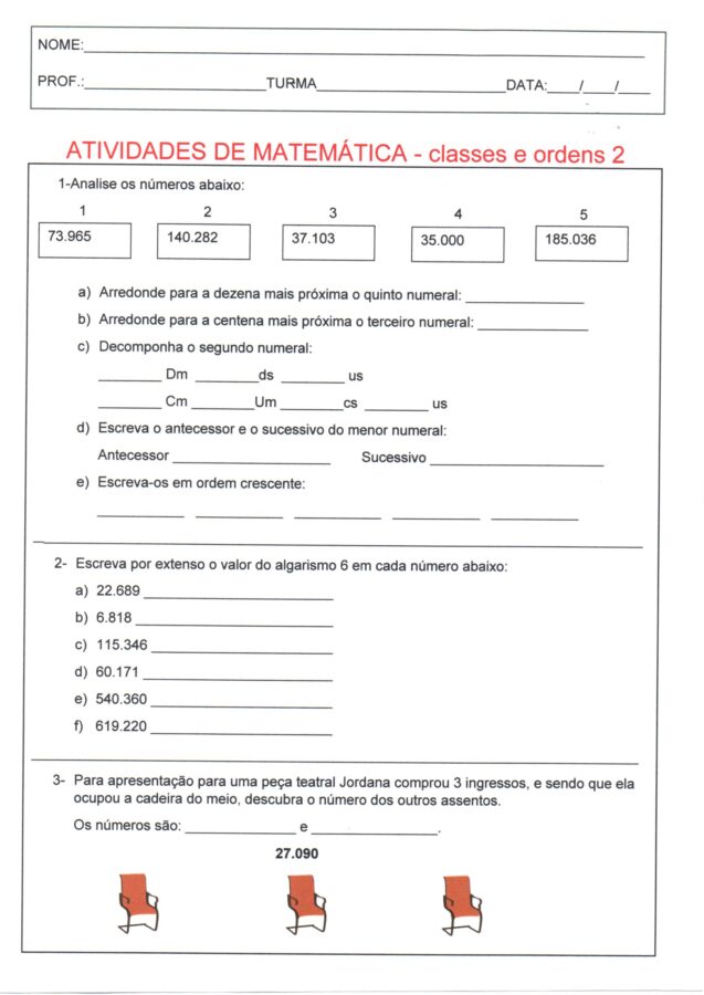 Matemática-Classes e ordens · Alfabetização Blog
