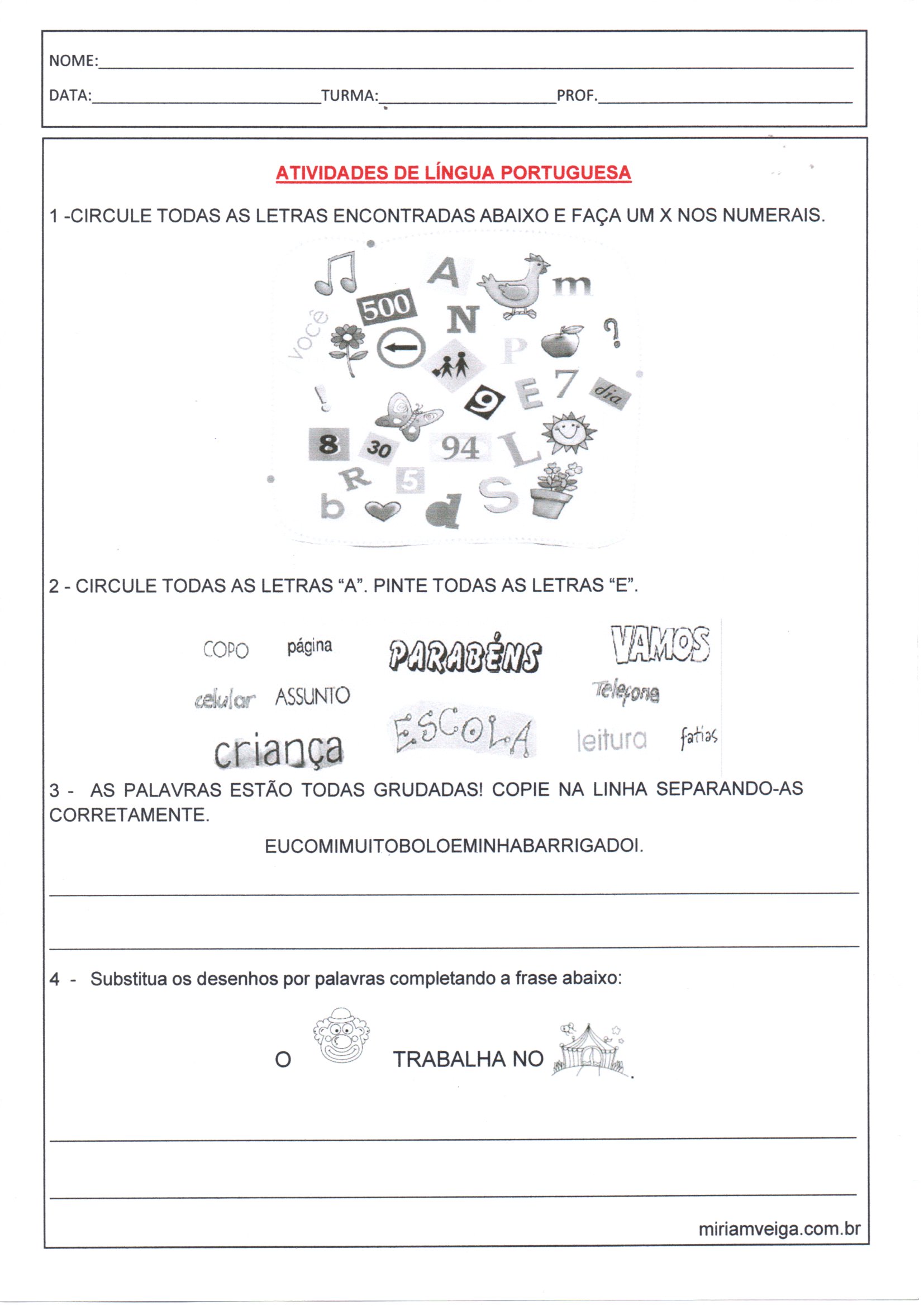 💖Circule as Letras e os Números · Alfabetização Blog