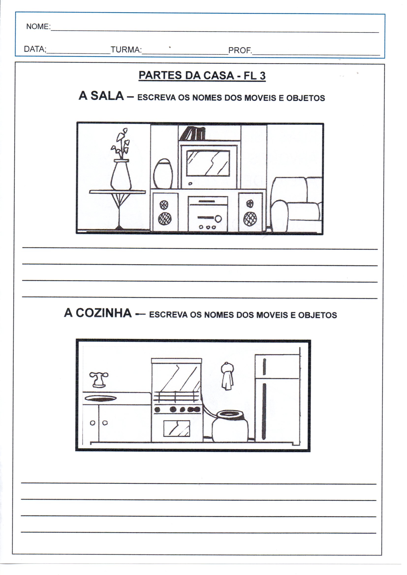 💖As partes da casa Parte 3 · Alfabetização Blog