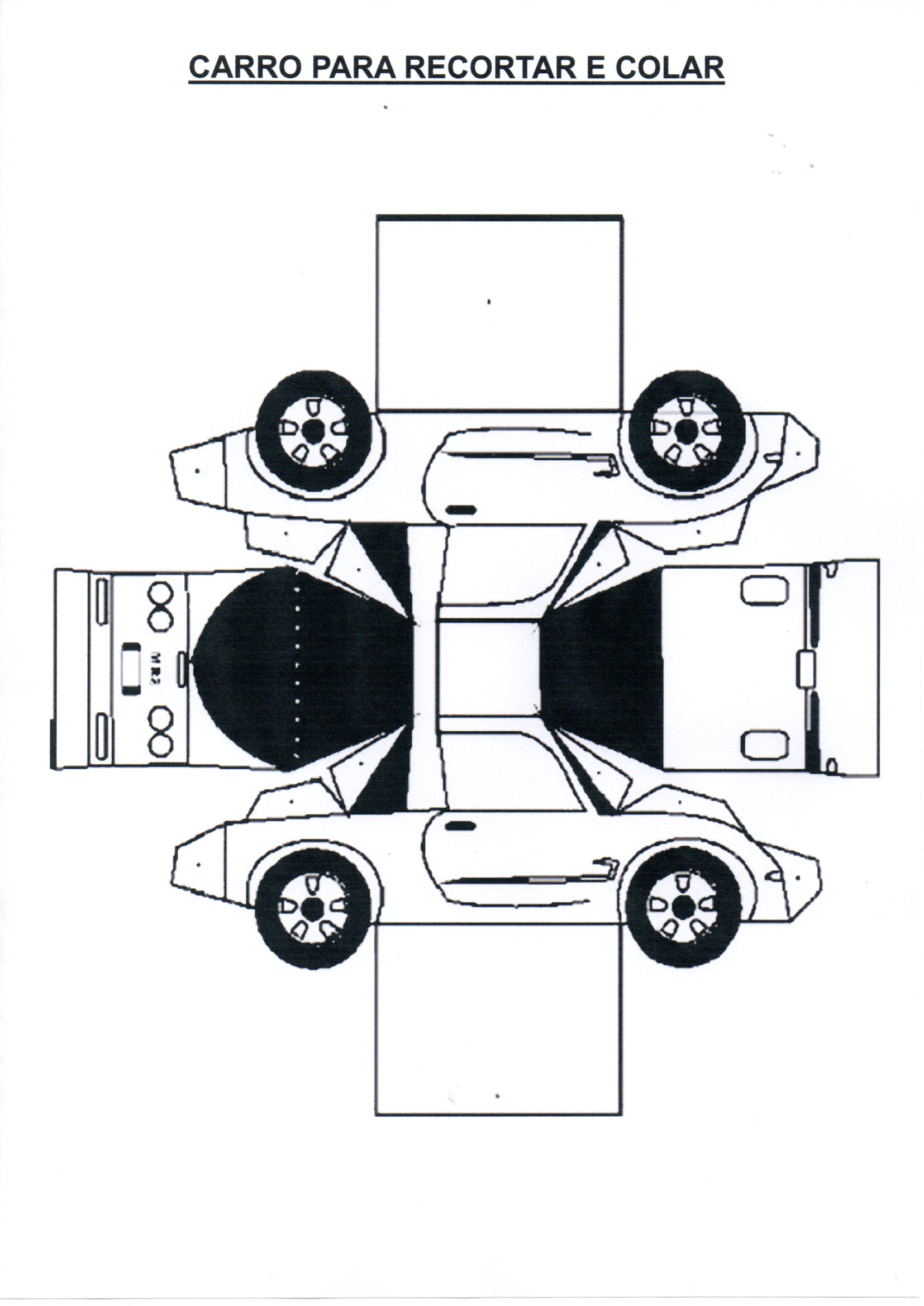 💖Carro para recortar e montar · Alfabetização Blog