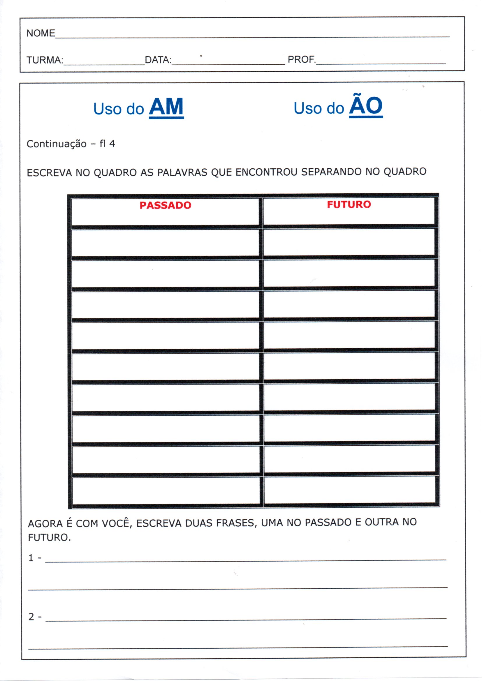 💖Atividades com AM E ÃO-4 · Alfabetização Blog