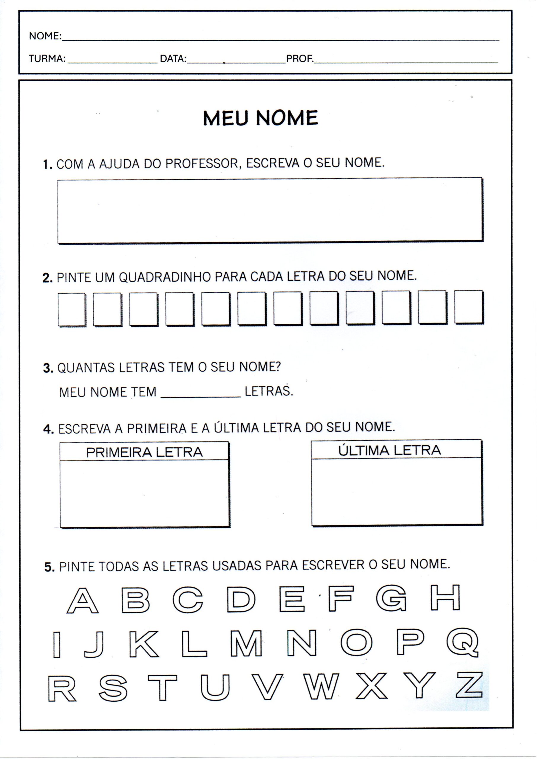 💖Estudar as Letras do meu nome · Alfabetização Blog
